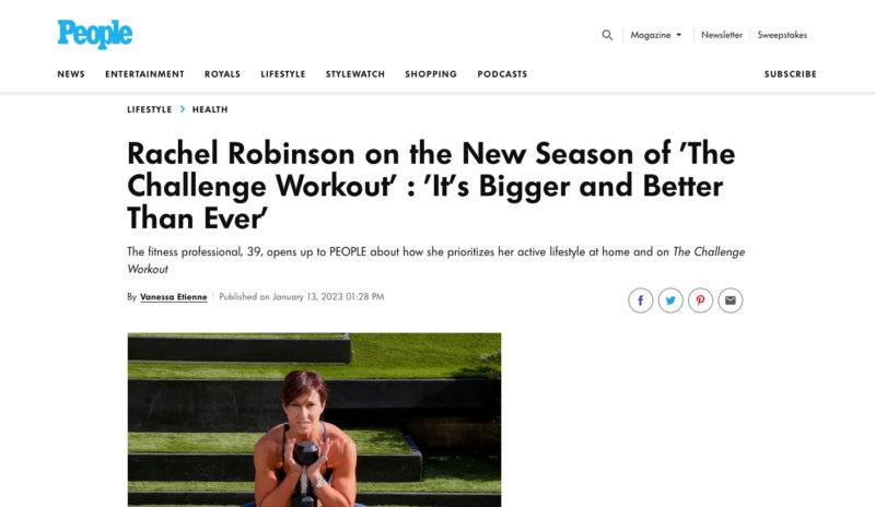 Rachel Robinson Press | Rachel Fitness
